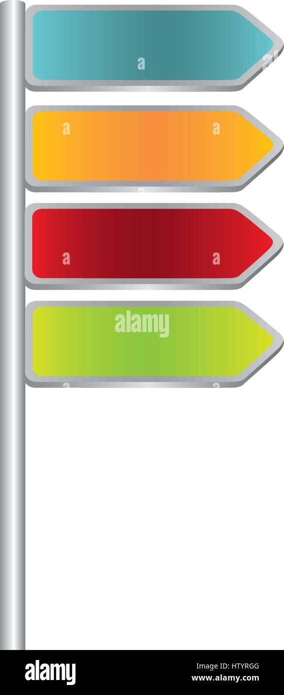 colorful directional metallic plaque road sign Stock Vector Image & Art ...