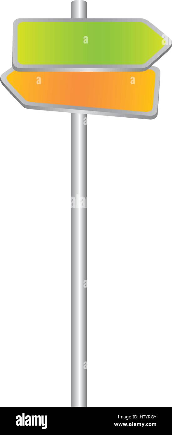 metallic color multidirection board road signs set Stock Vector Image ...