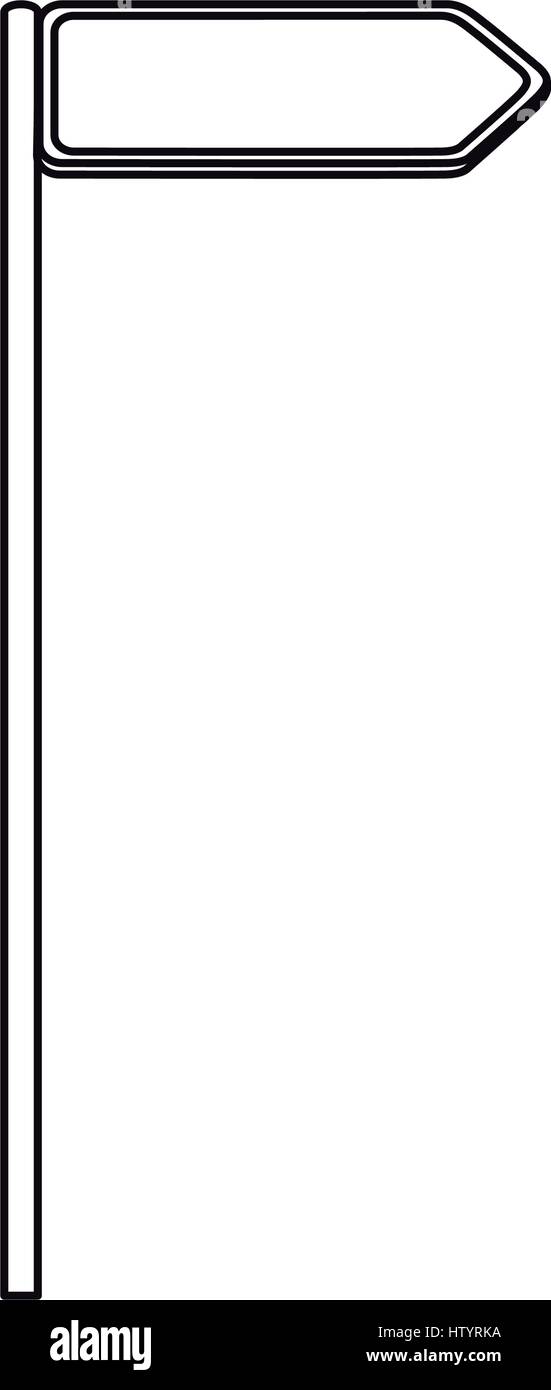 silhouette multidirectional metallic plaque road sign Stock Vector ...