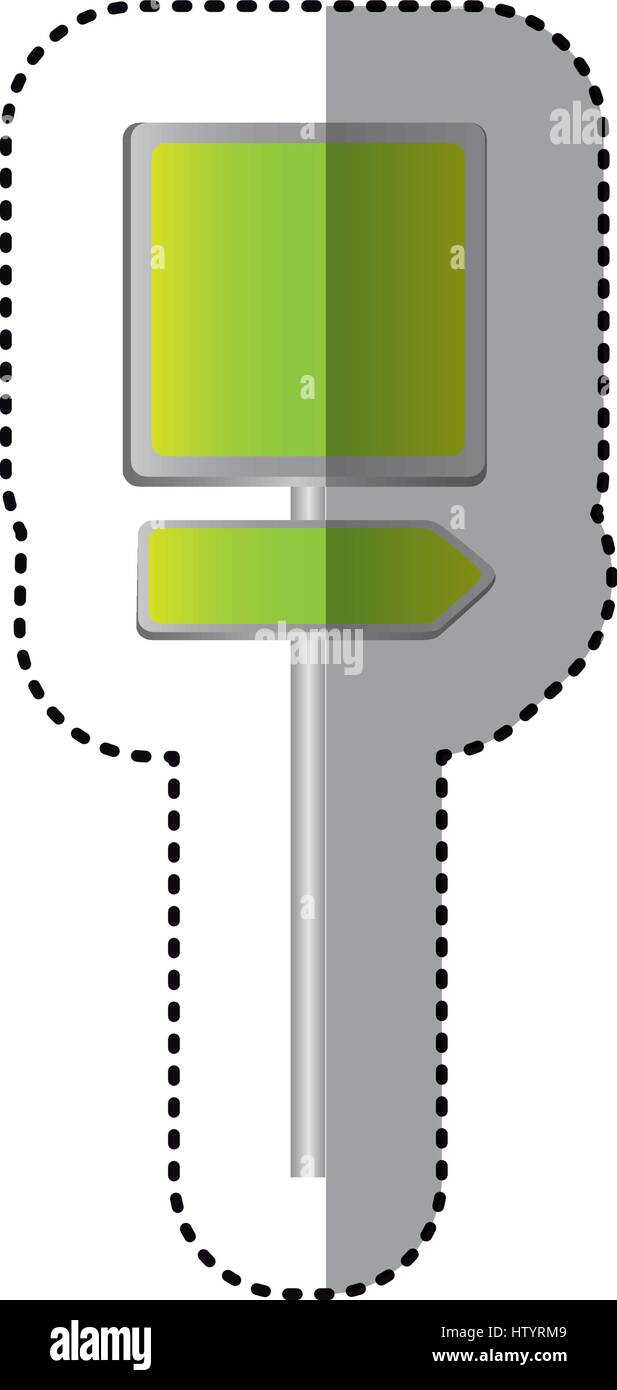 silhouette metallic diamond frame turn left traffic sign Stock Vector ...