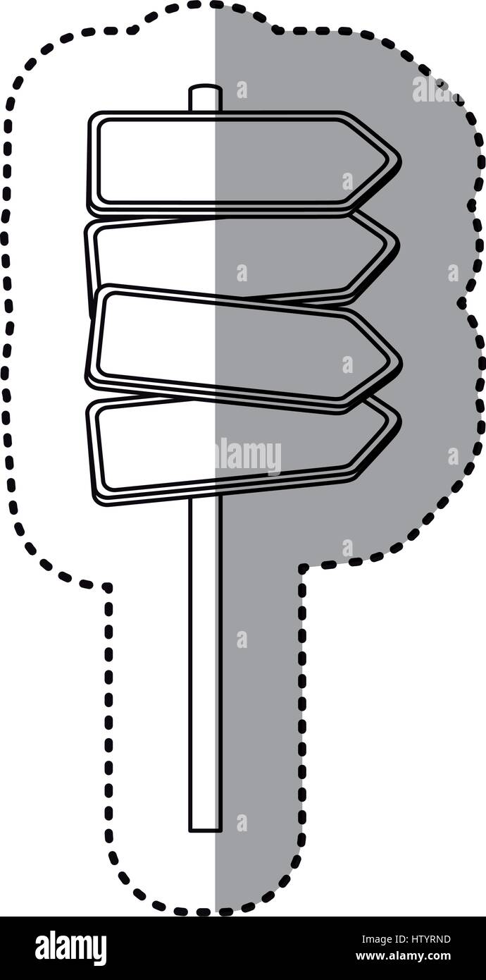 sticker colorful metallic multidirection road signs set Stock Vector ...