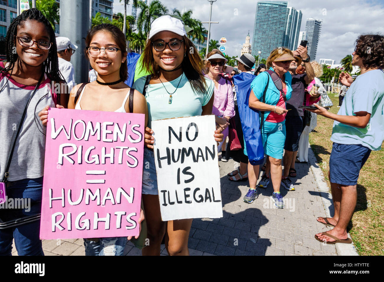 Florida South,Miami,Downtown,Bayfront Park,Women's March,political ...