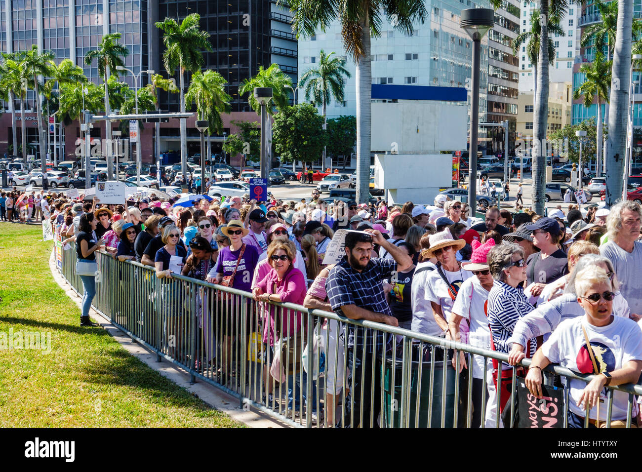 Miami Florida,Downtown,Bayfront Park,Women's March,political protest ...