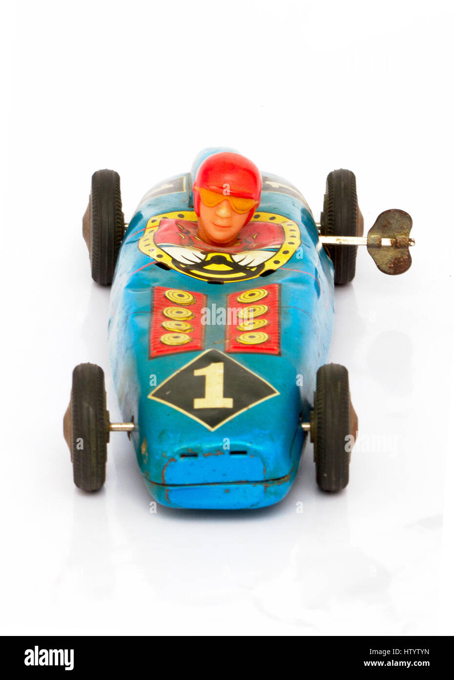 vintage tin racing car close up Stock Photo - Alamy