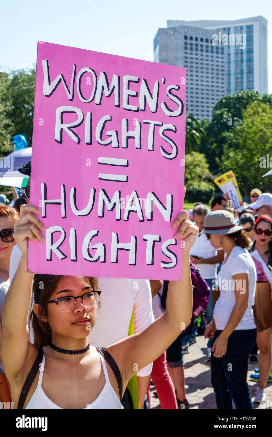 Miami Florida,Downtown,Bayfront Park,Women's March,political protest ...