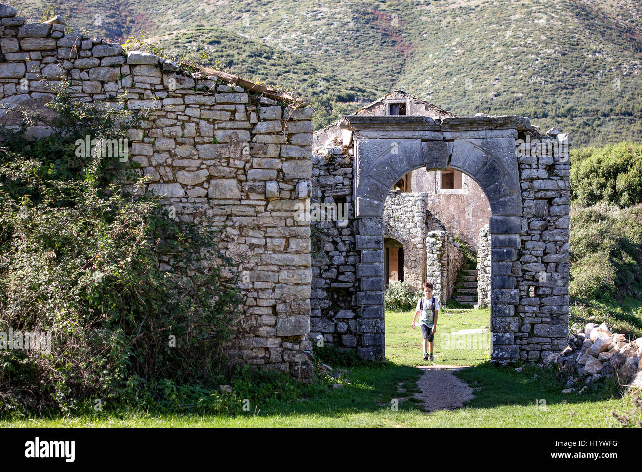 Old Perithia, Corfu's oldest village, incredible ruins of stone build ...