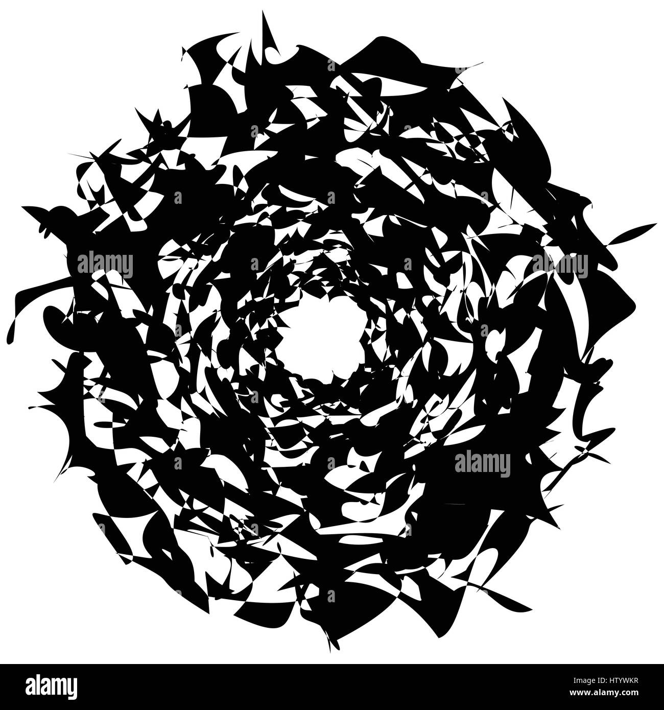 Radiating / radial abstract circular geometric element. Abstract black ...