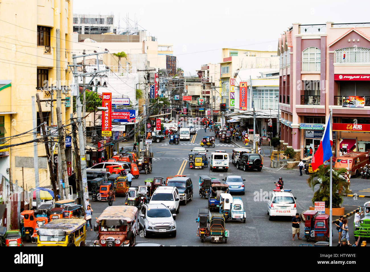 Street scene with traffic, F. Imperial Street, Legazpi City ...