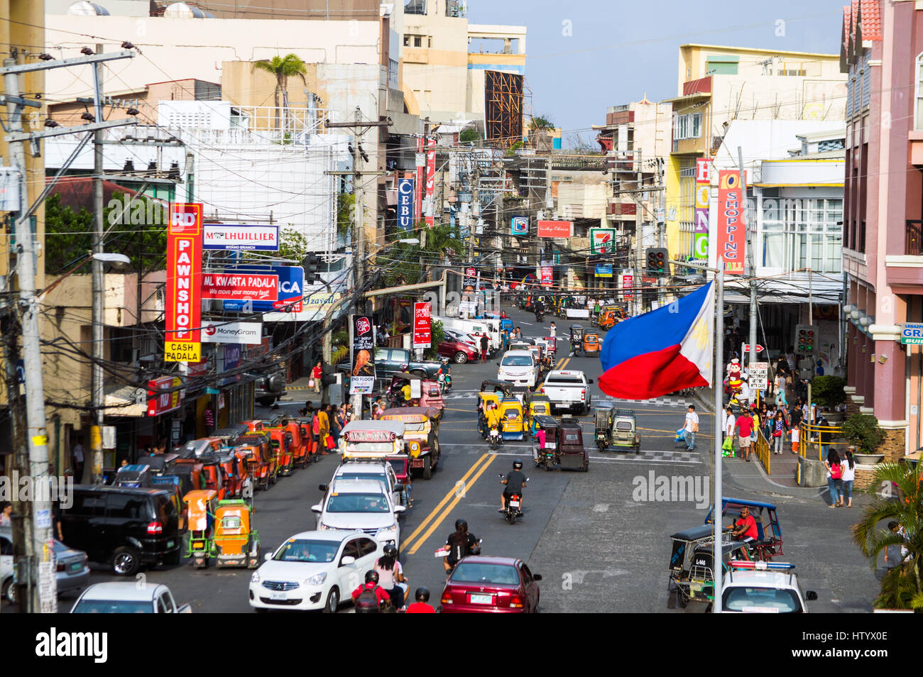 Street scene with traffic, F. Imperial Street, Legazpi City ...