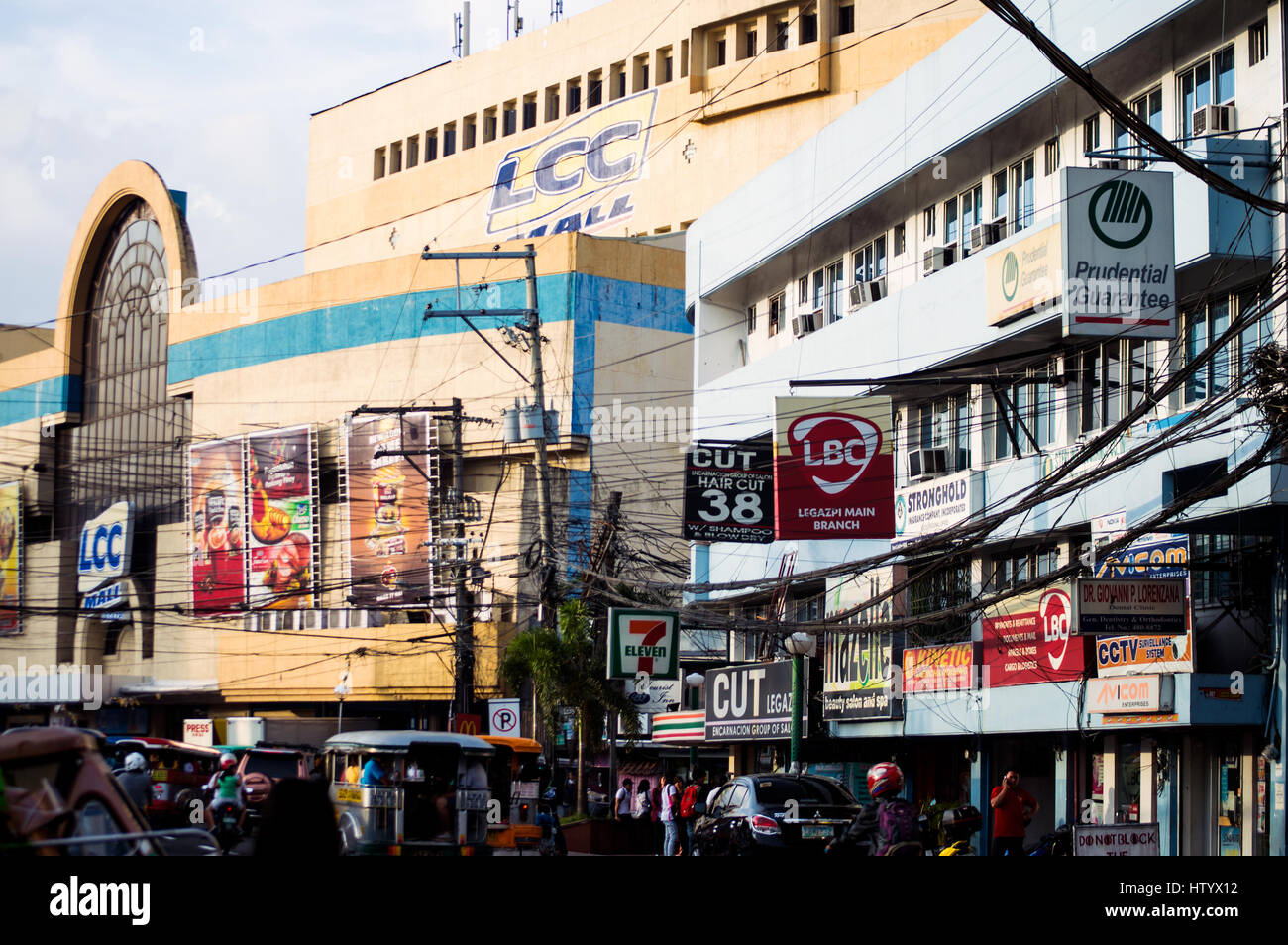 Buildings along Quezon Avenue, Legazpi City, Philippines Stock Photo ...