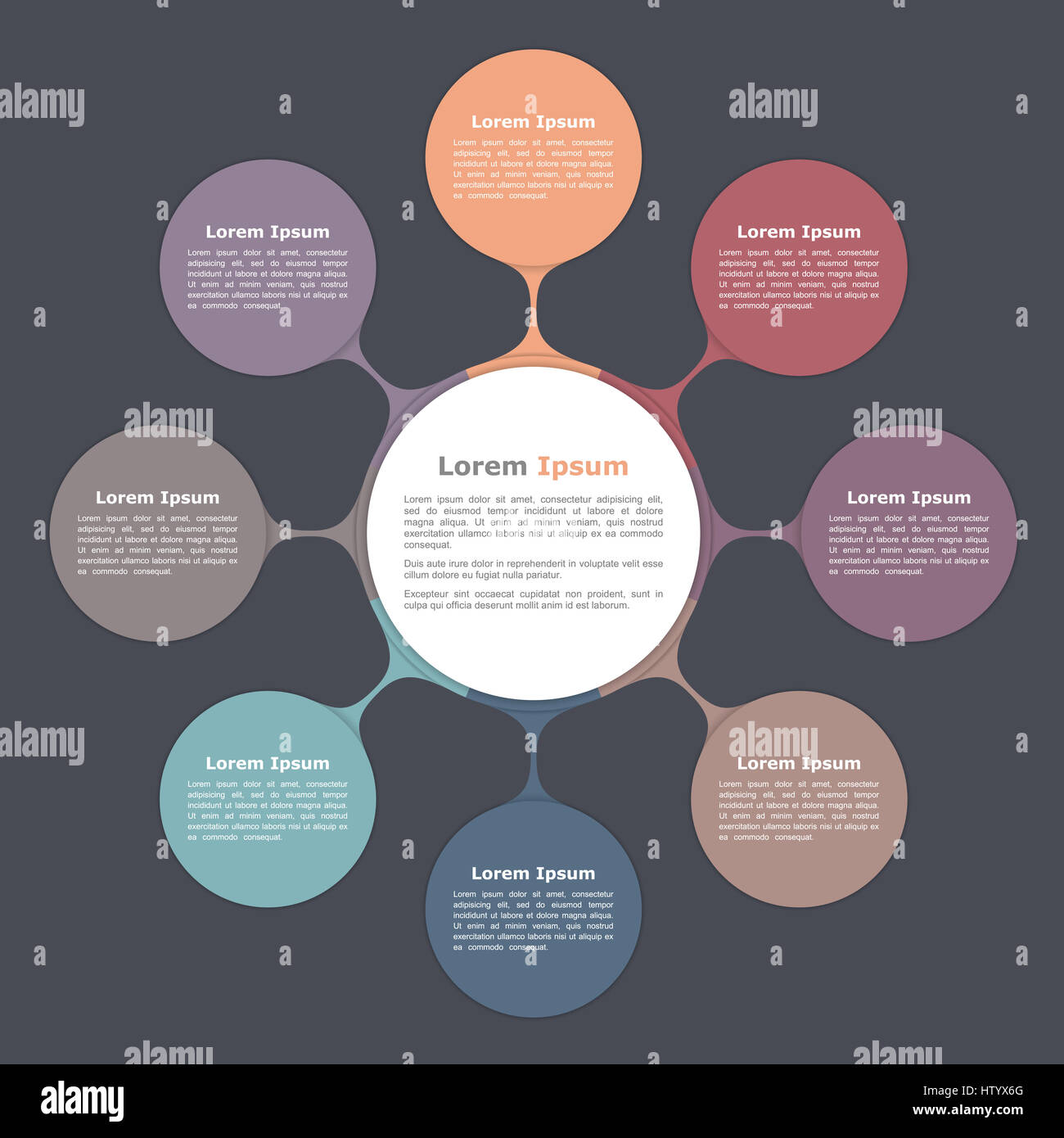 Circle diagram with eight elements, infographic template Stock Photo ...