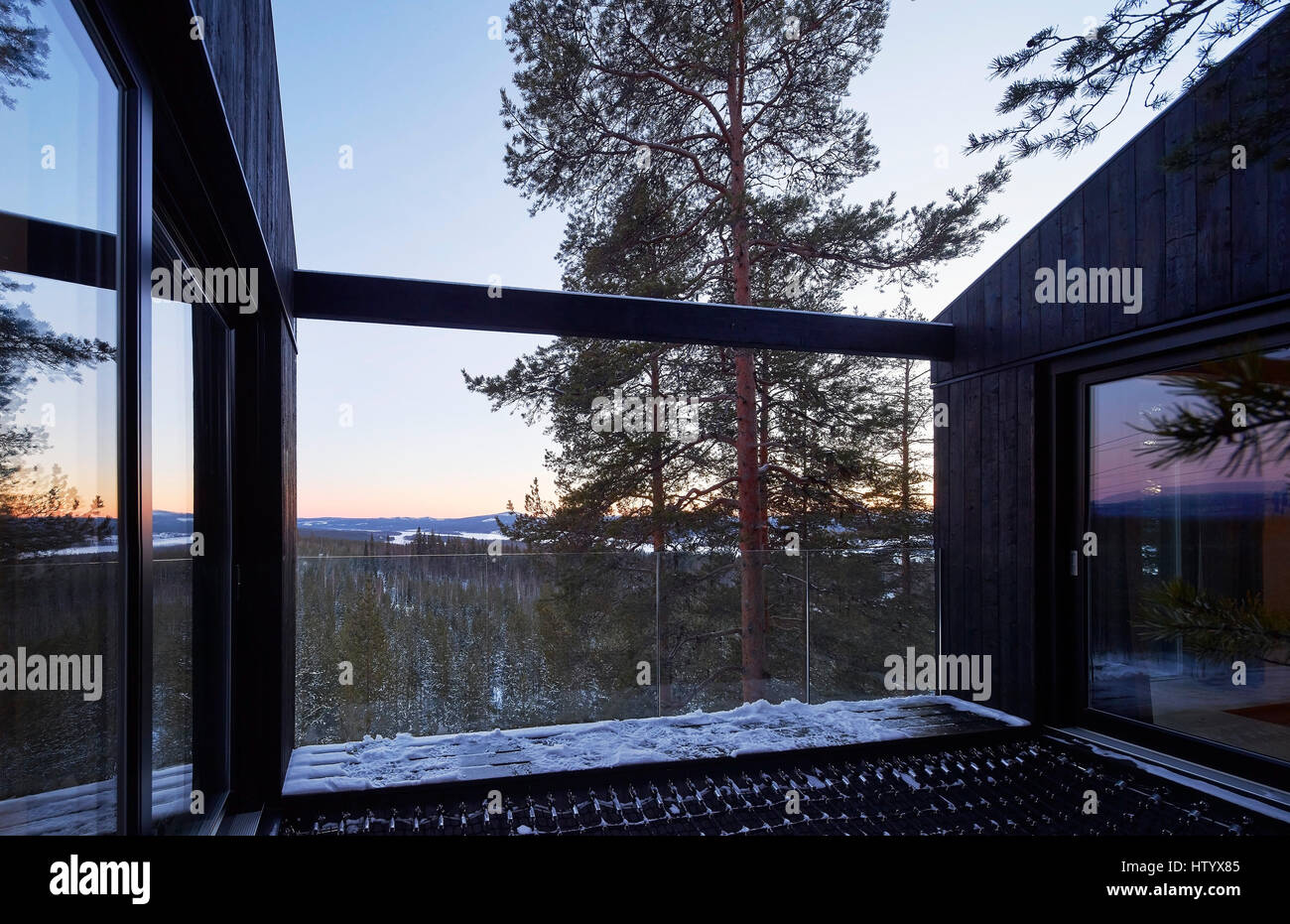 Sunset view from The 7th Room. Treehotel, Harads, Sweden. Architect ...