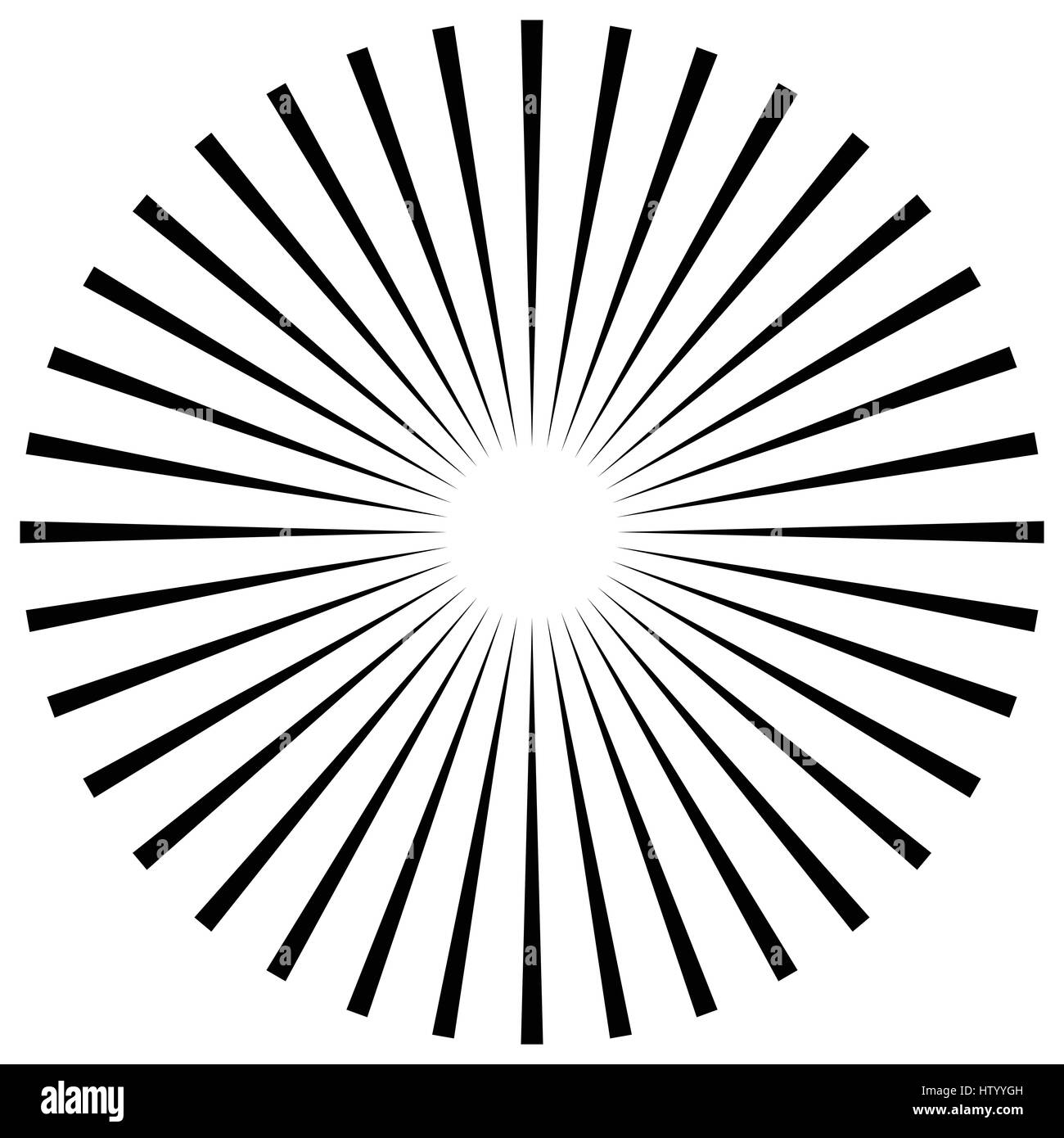 Radial lines abstract geometric element. Spokes, radiating stripes ...