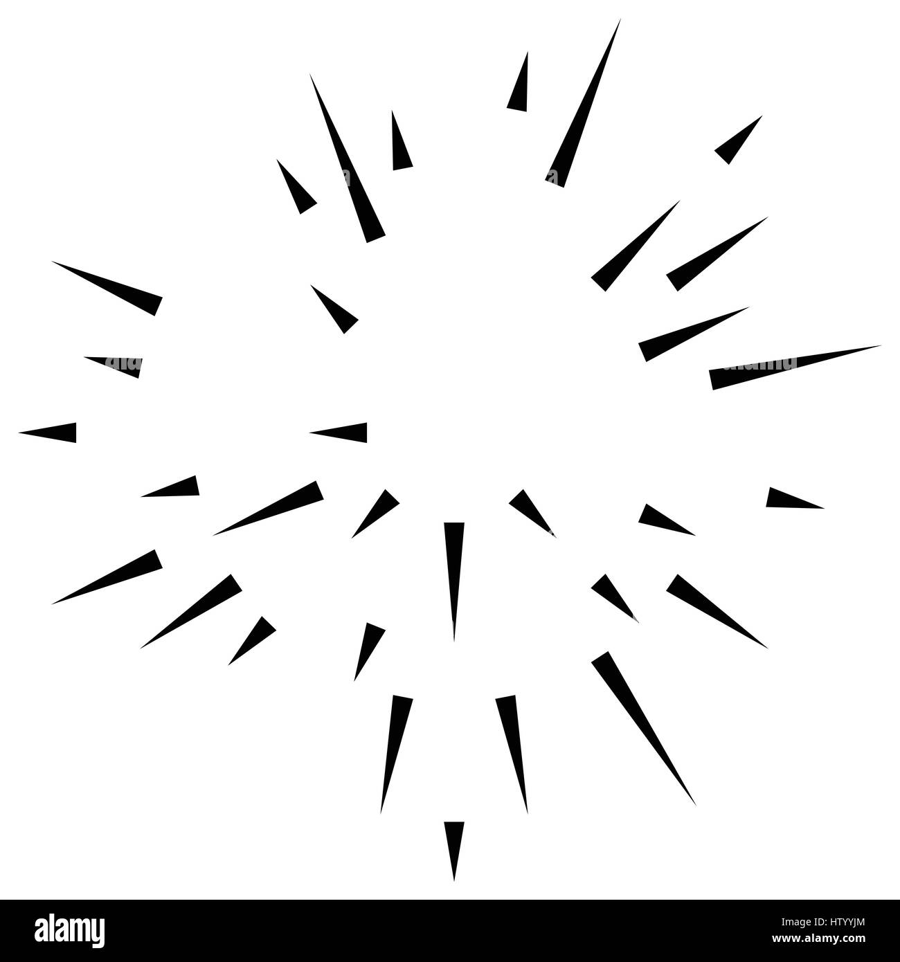Random radial lines explosion effect. Radiating stripes circular ...