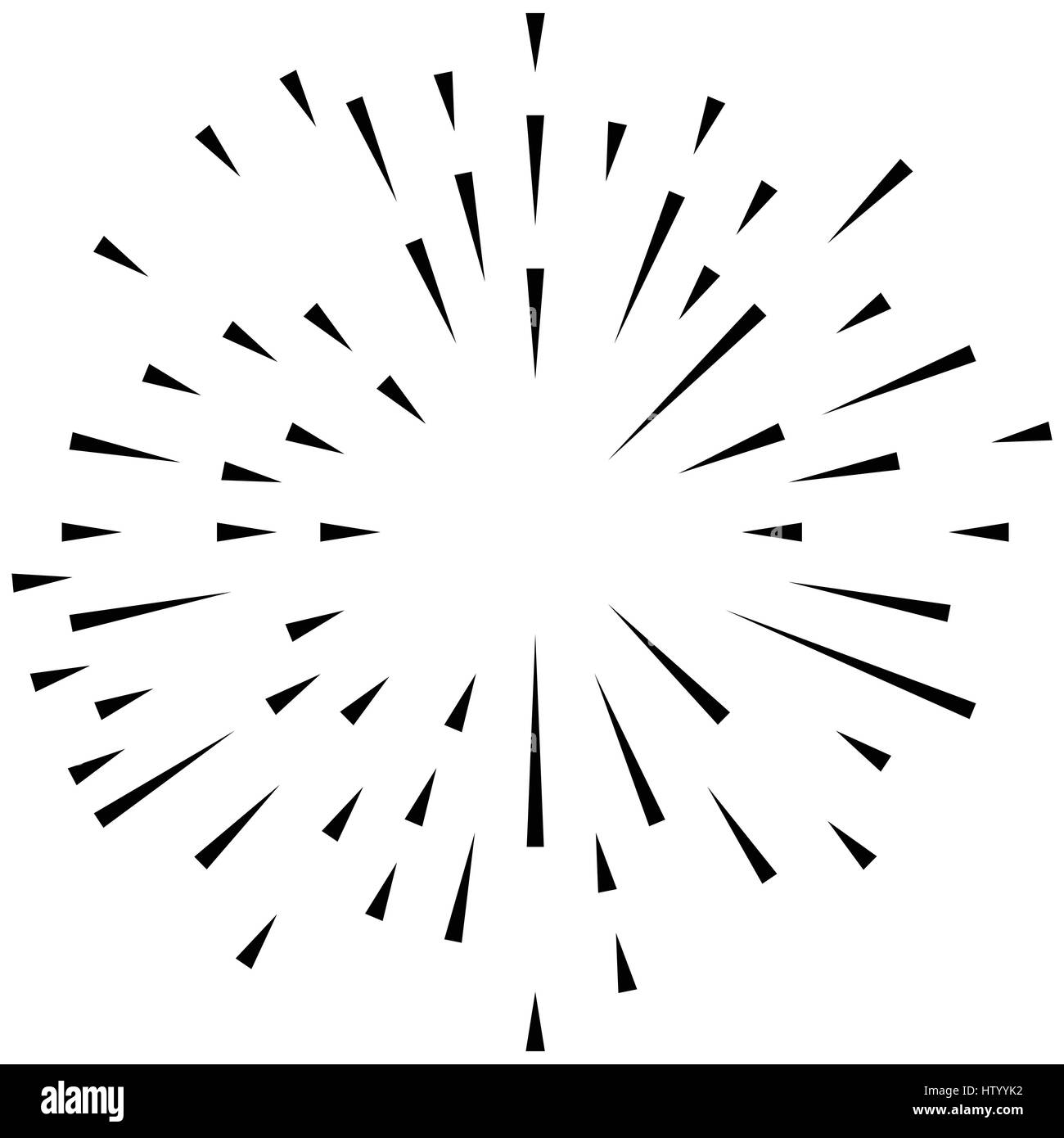 Random radial lines explosion effect. Radiating stripes circular ...