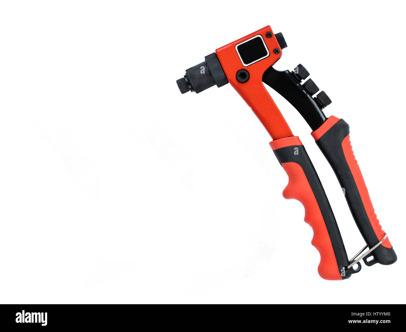 New red professional riveting gun on isolated white background Stock ...