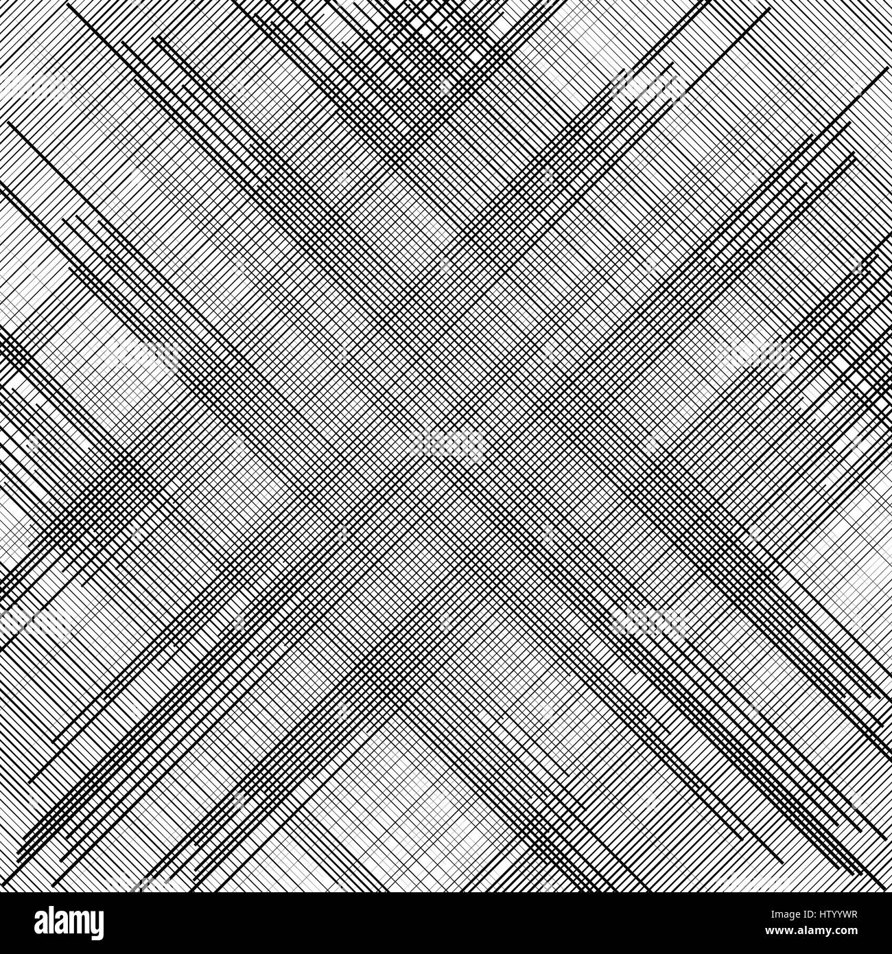 Irregular dynamic lines abstract monochrome pattern. Linear (grid, mesh ...