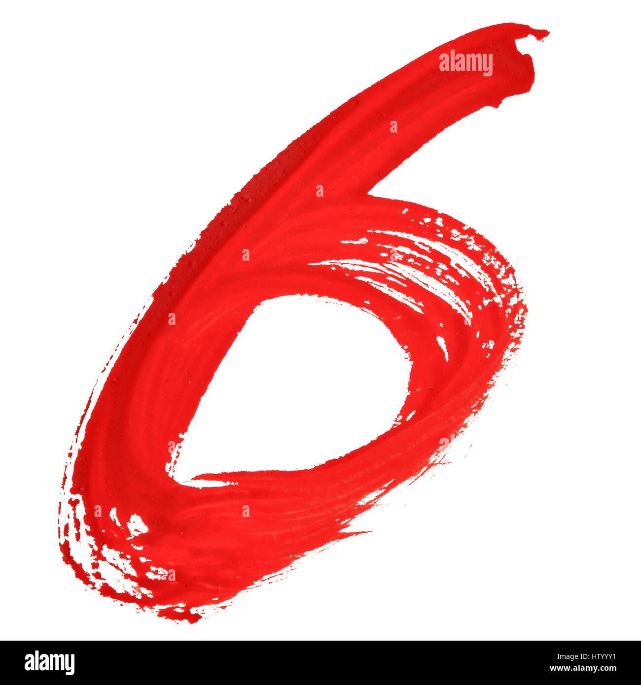 Six - Red handwritten numerals over white background Stock Photo - Alamy