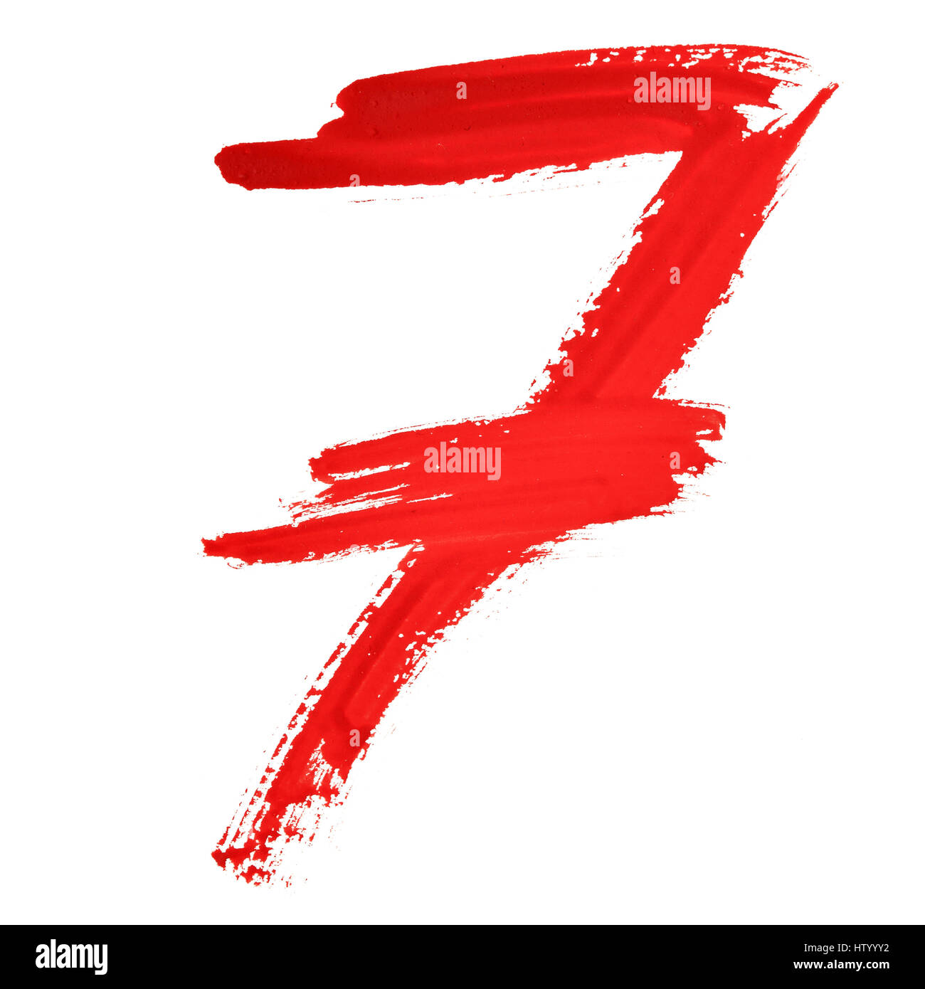Seven - Red handwritten numerals over white background Stock Photo - Alamy