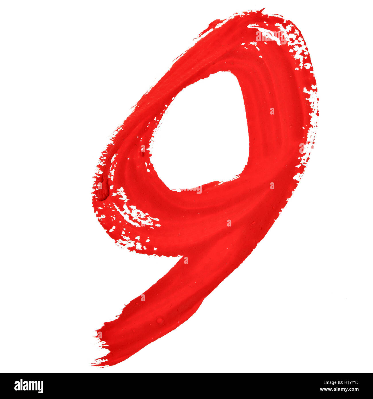 Nine - Red handwritten numerals over white background Stock Photo - Alamy
