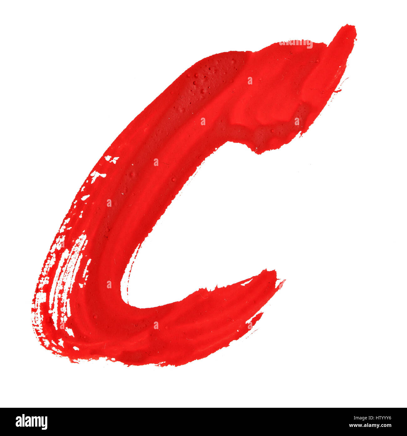 C - Red handwritten letters over white background Stock Photo - Alamy