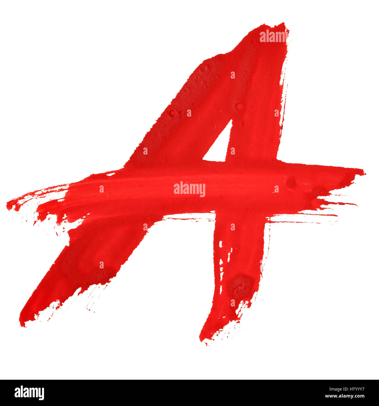 A - Red handwritten letters over white background Stock Photo - Alamy