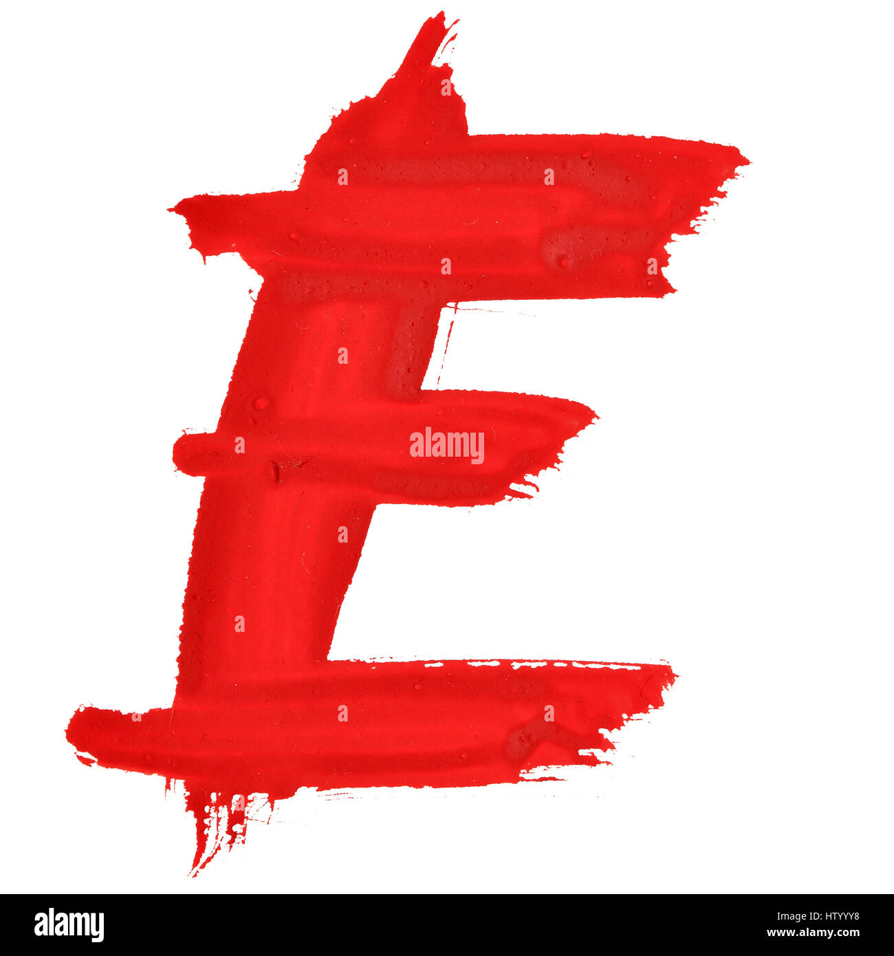 E - Red handwritten letters over white background Stock Photo - Alamy