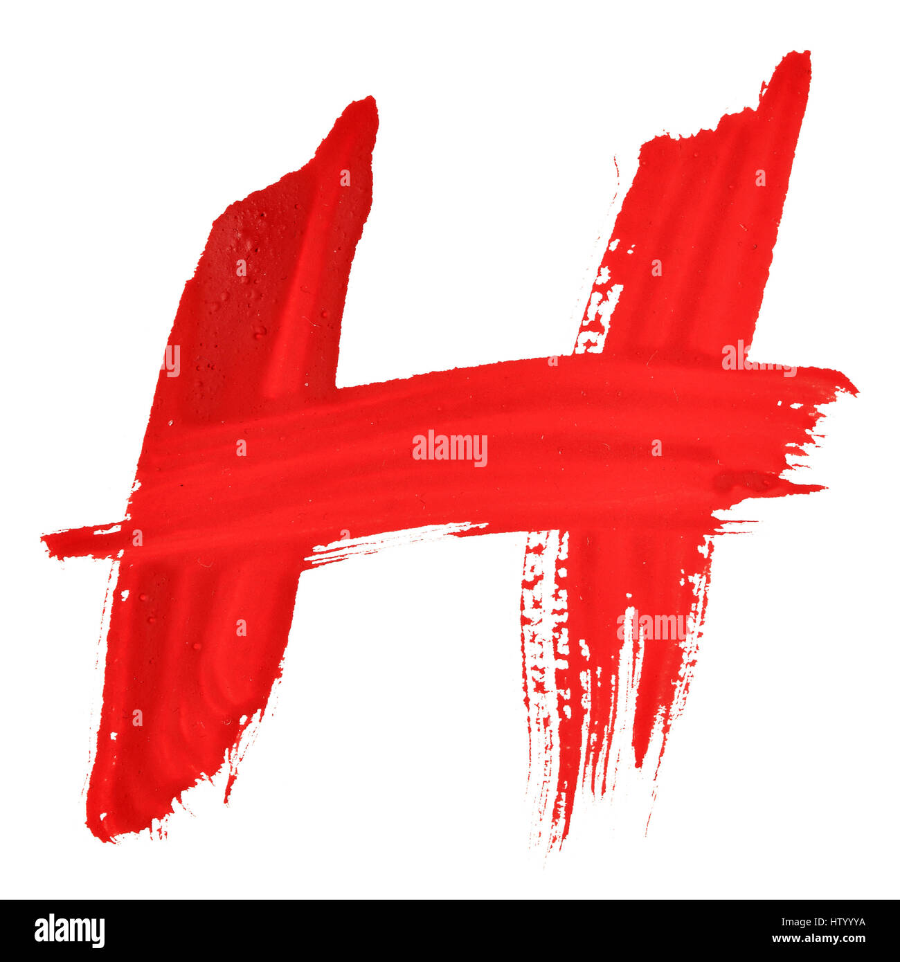 H - Red handwritten letters over white background Stock Photo - Alamy