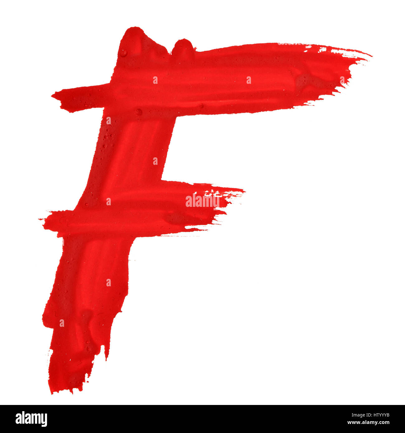 F - Red handwritten letters over white background Stock Photo - Alamy