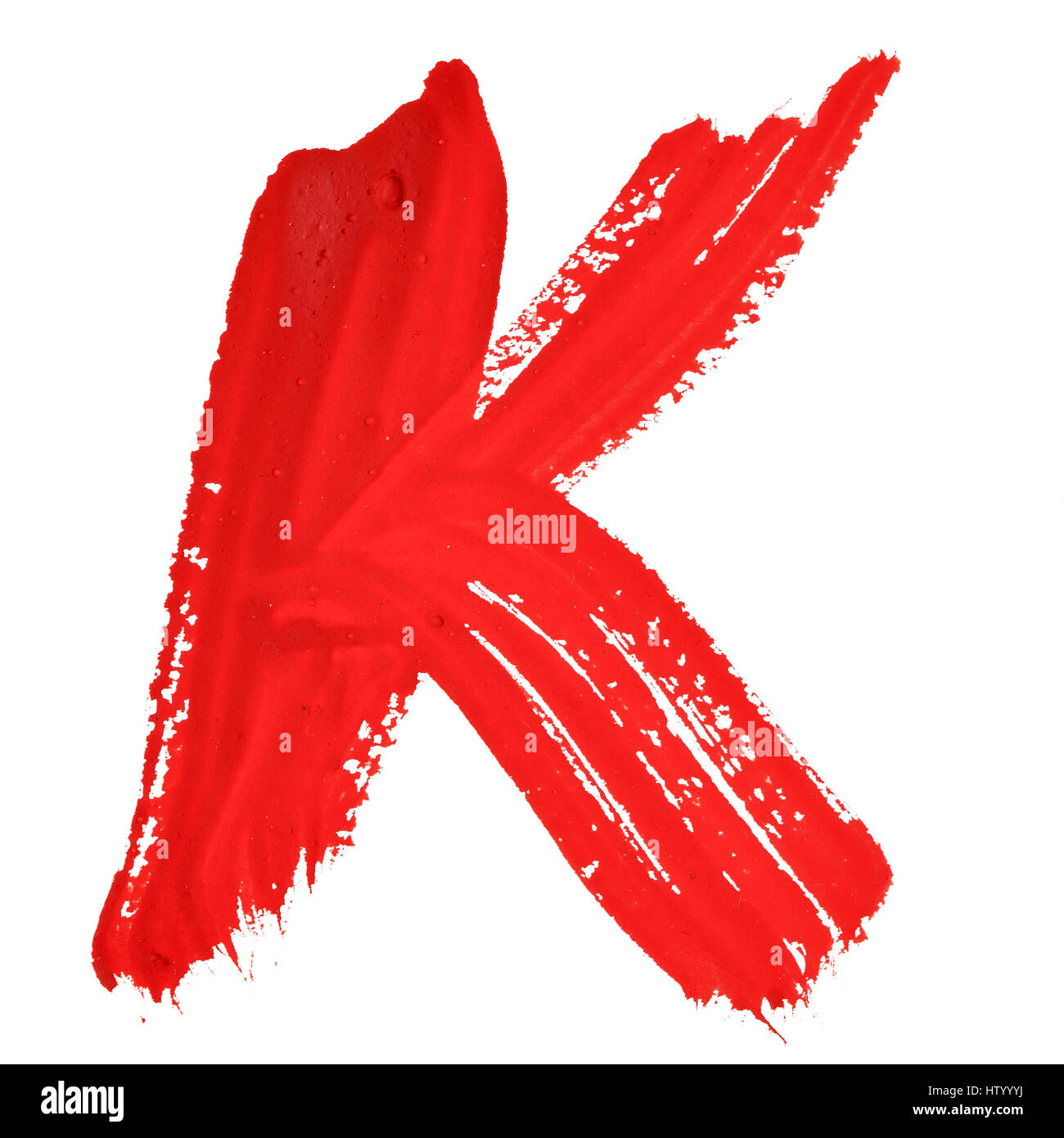 K - Red handwritten letters over white background Stock Photo - Alamy