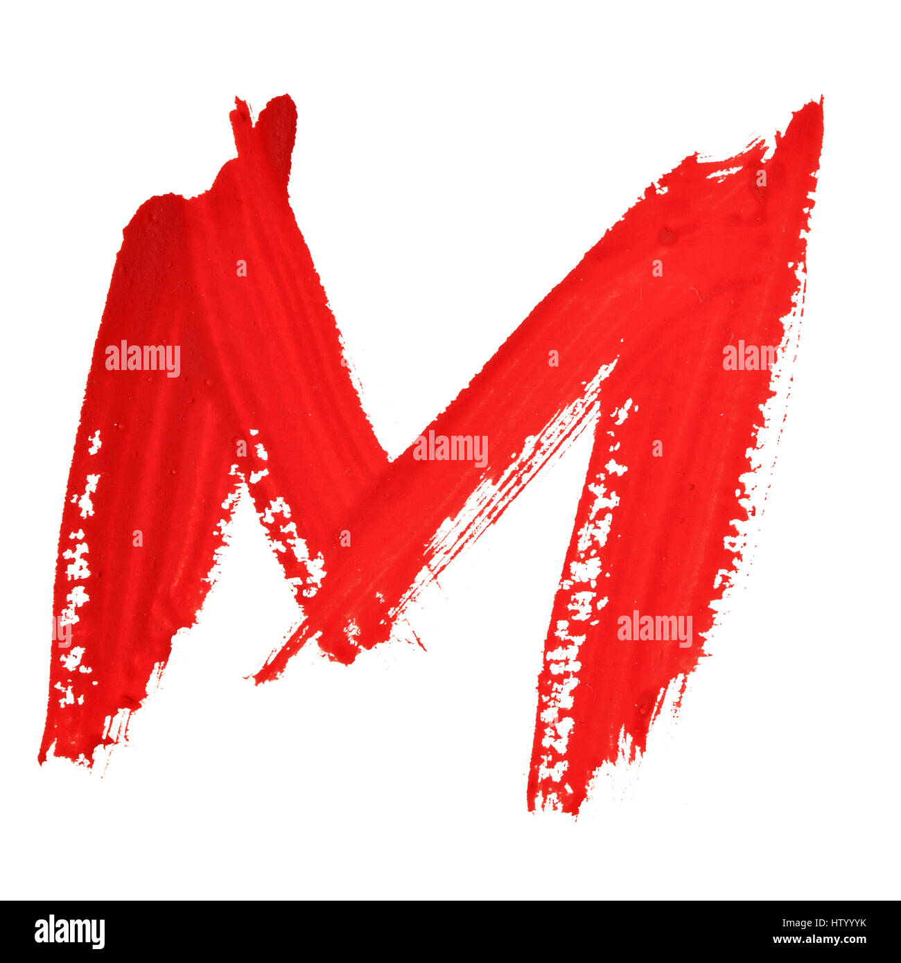 M - Red handwritten letters over white background Stock Photo - Alamy