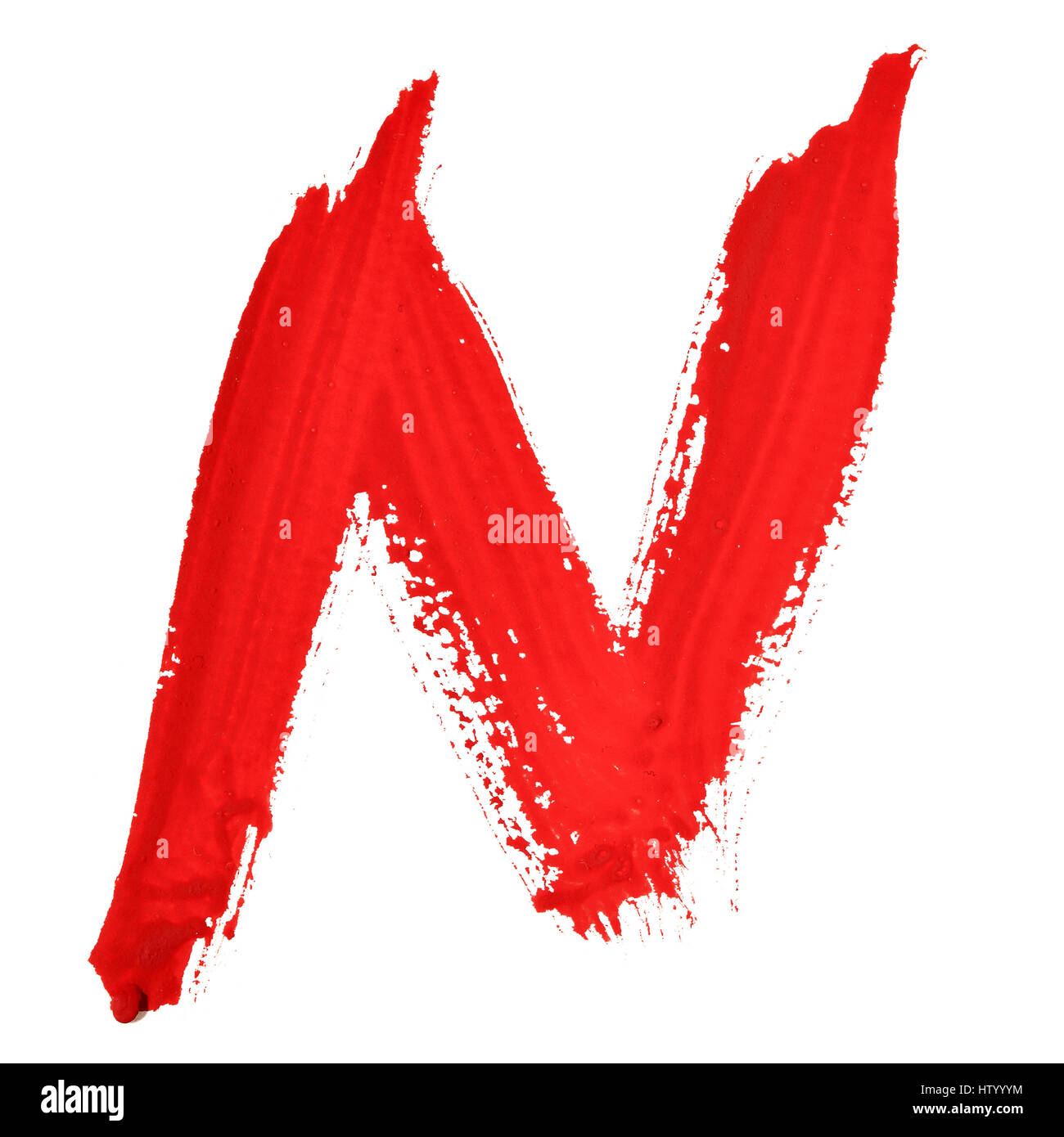 N - Red handwritten letters over white background Stock Photo - Alamy