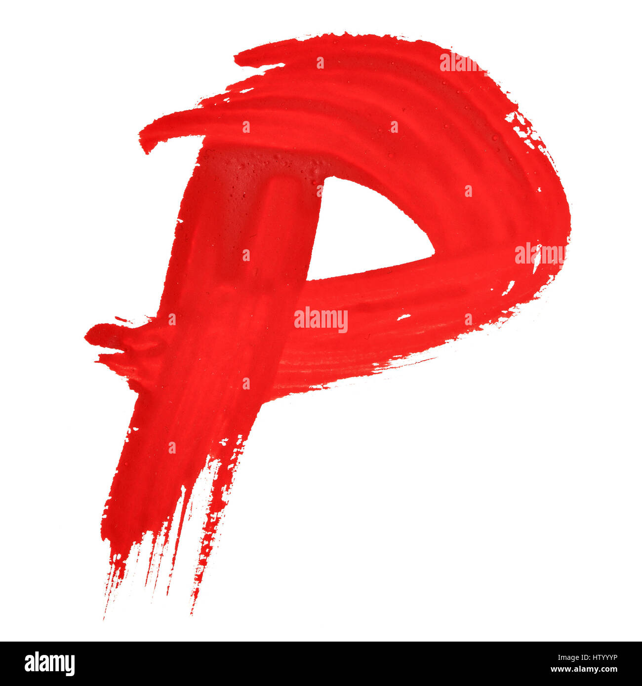 P - Red handwritten letters over white background Stock Photo - Alamy