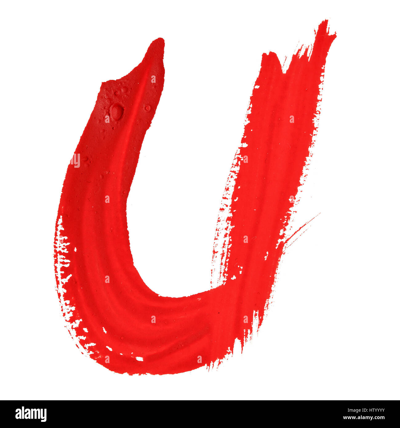 U - Red handwritten letters over white background Stock Photo - Alamy