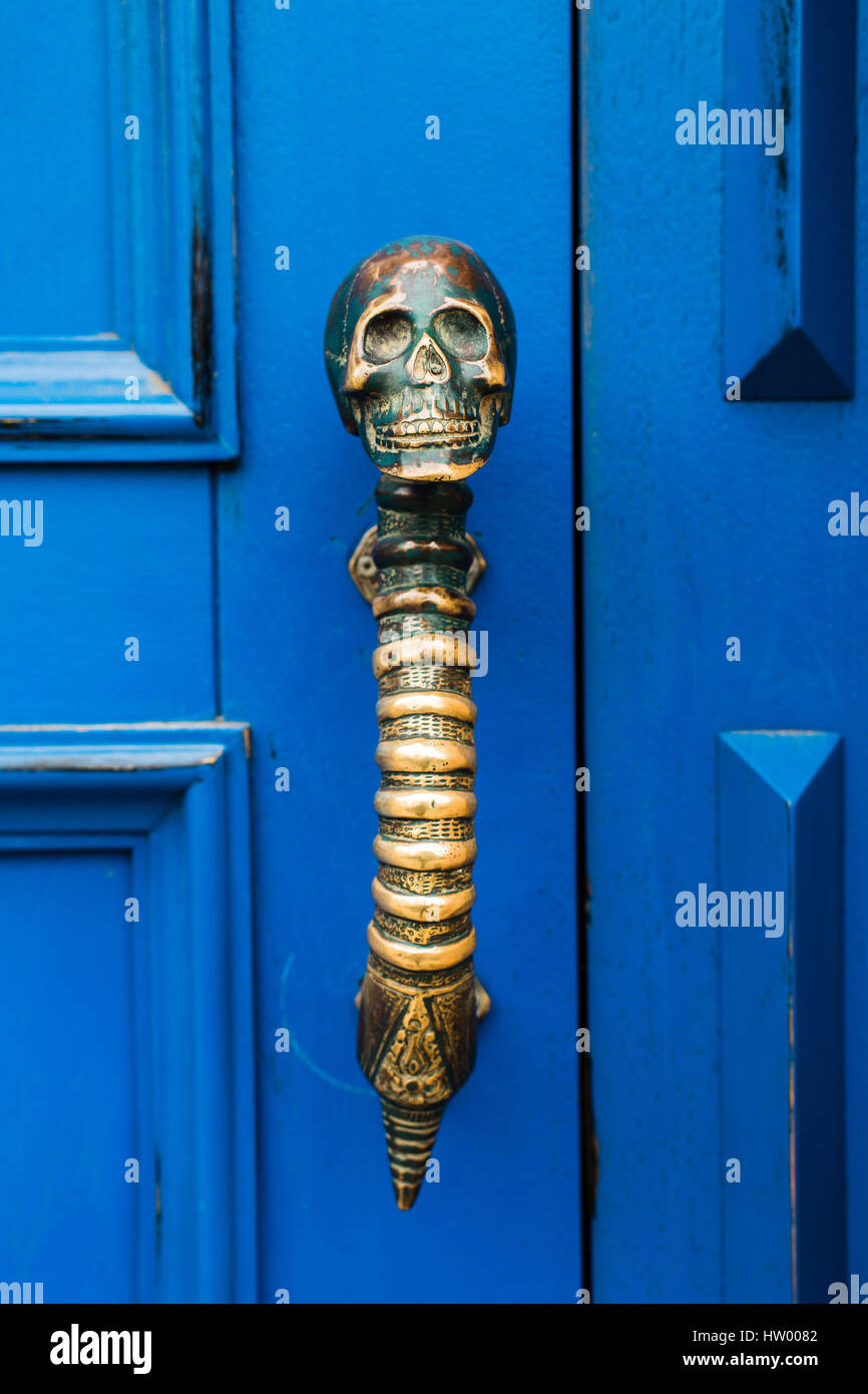 Skull door handle Stock Photo - Alamy