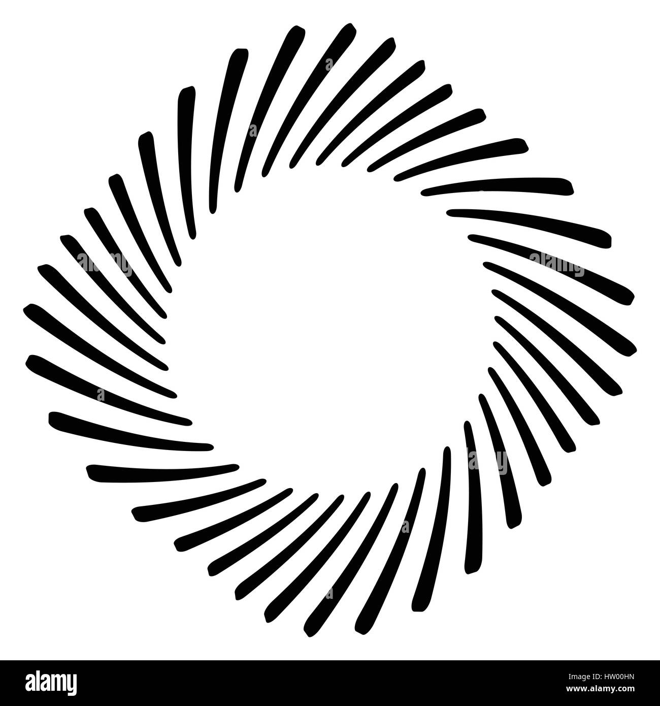 Abstract geometric spiral, ripple element with circular, concentric ...