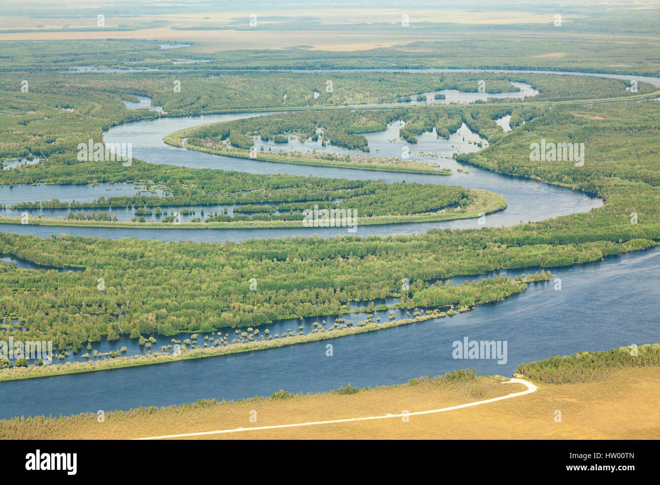 Forest river in spring, top view Stock Photo - Alamy