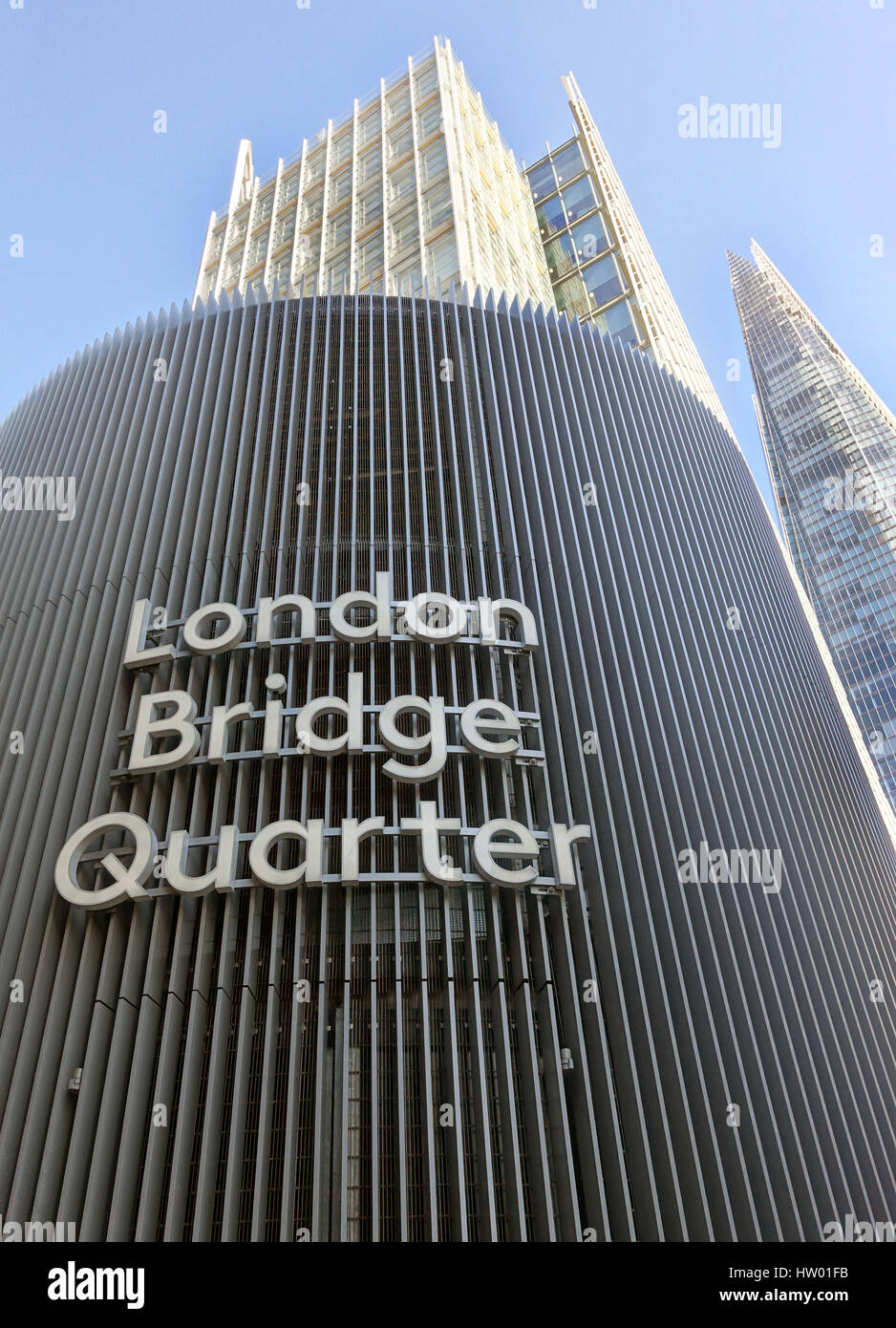 London Bridge Quarter sign with The Shard, London Bridge, London Stock ...