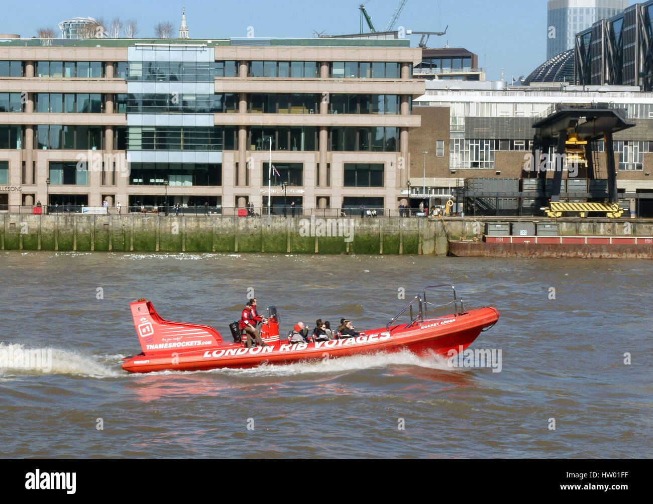 Sightseeing speedboat on River Thames in London Stock Photo - Alamy