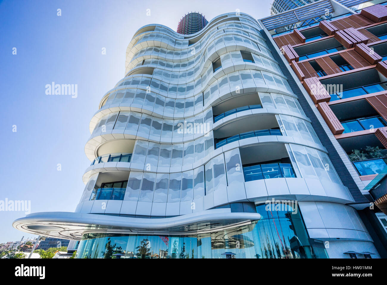 Australia, New South Wales, Sydney, Barangaroo South, the sculptured ...