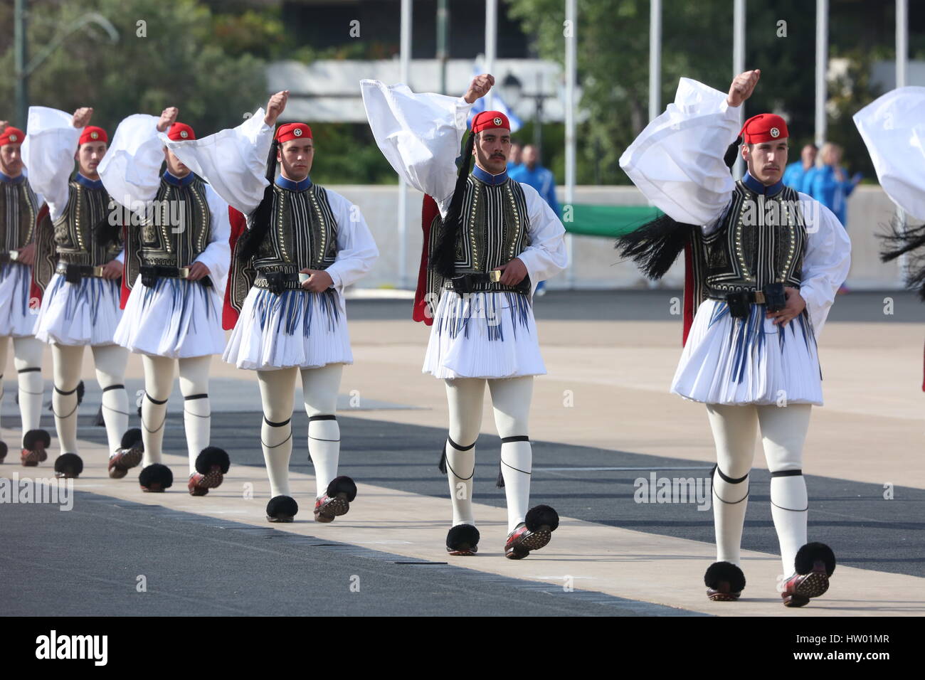 Evzones parade at Panathenaic Stadium. Athens,Greece Stock Photo - Alamy