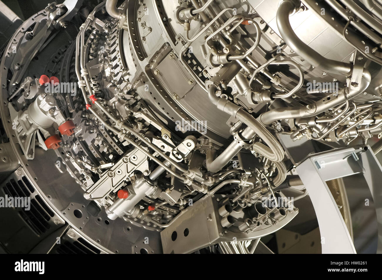 large jet engine detail viewed from below Stock Photo - Alamy