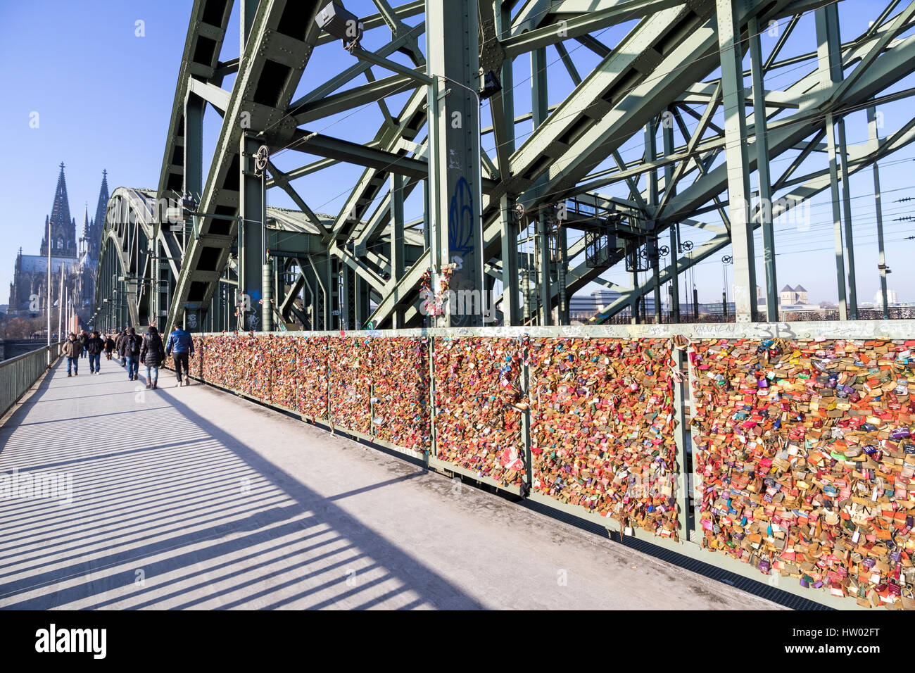 love locks at the Hohenzollern Bridge in Cologne/ Germany Stock Photo ...