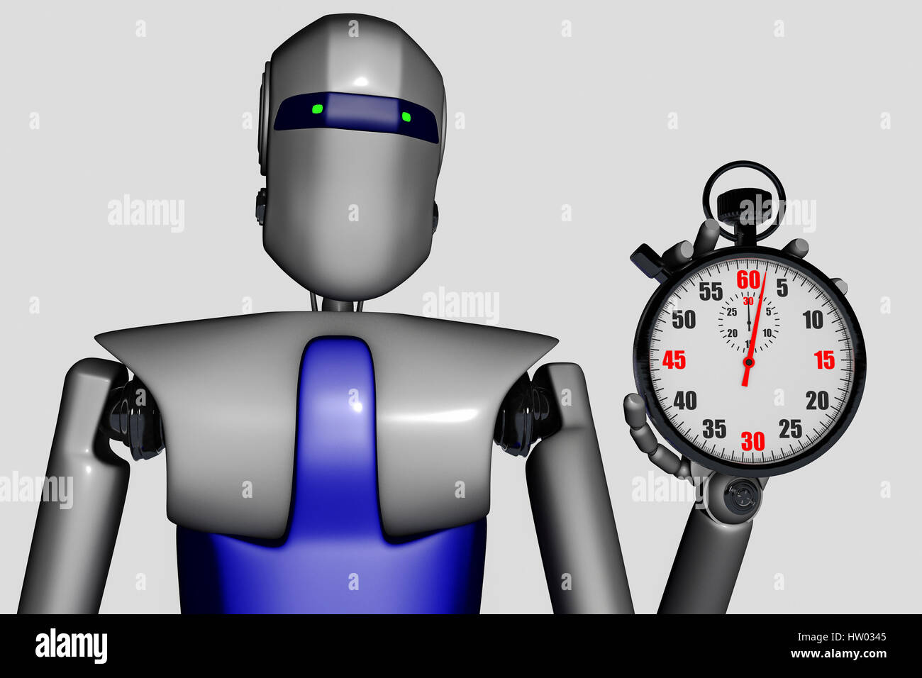 Robot with a stopwatch Stock Photo - Alamy