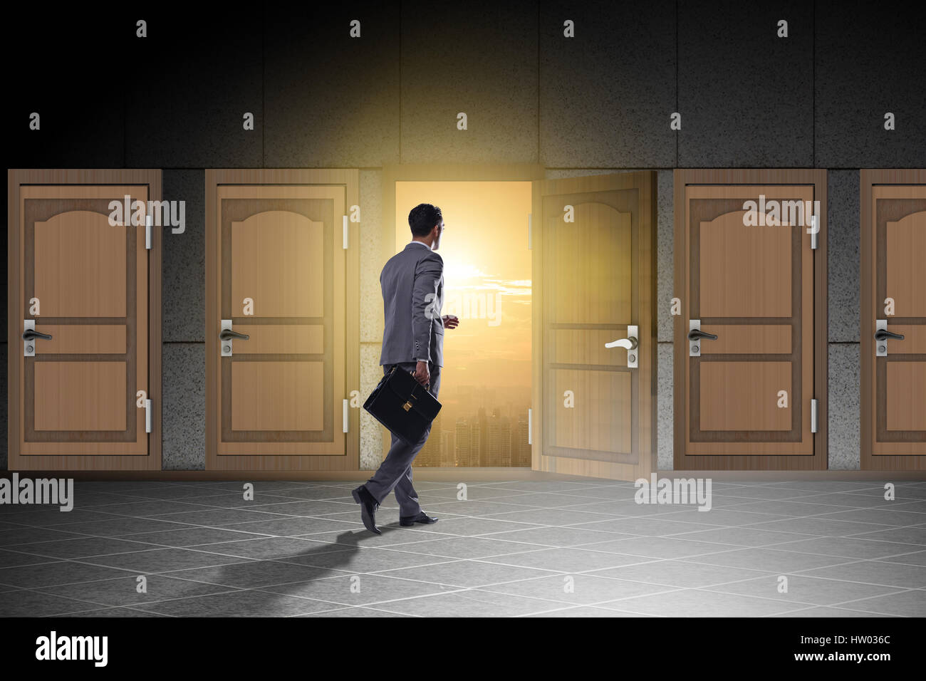 Male walking through door concept hi-res stock photography and images ...