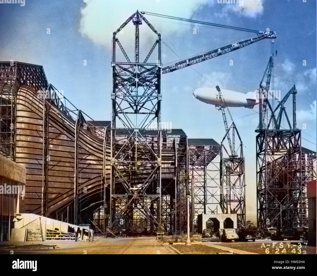 Construction of the Ames Full-Scale 40x80ft Wind tunnel, including side ...