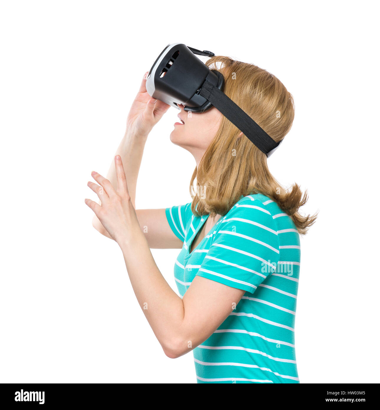 Woman face mask phone Cut Out Stock Images & Pictures - Alamy