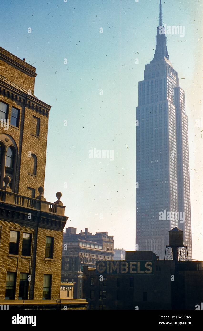 View facing northeast of the Empire State Building at 34th Street and Fifth Avenue in Manhattan ...