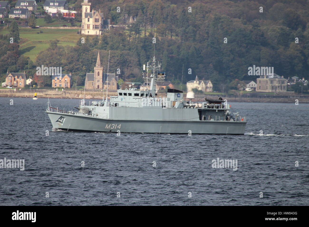 EML Sakala (M314), a Sandown-class minehunter of the Estonian Navy, at ...