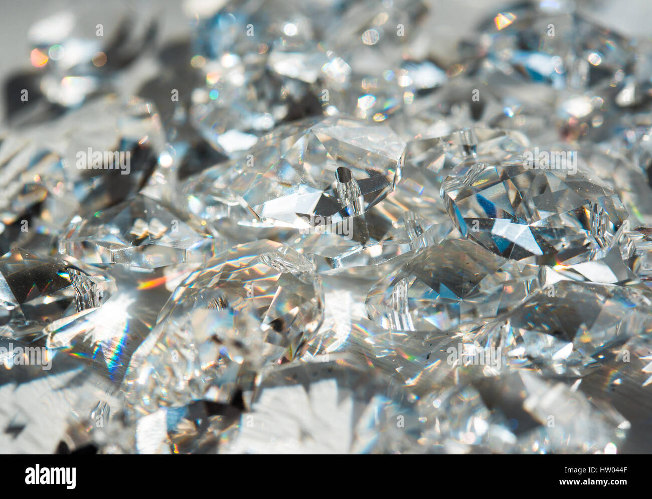 Pile of octagonal crystal glass droplets Stock Photo - Alamy